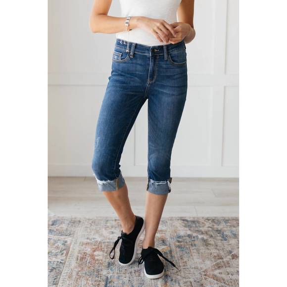 Judy Blue | Jeans | New Judy Blue Breezy Capri In Denim Blue | Poshmark